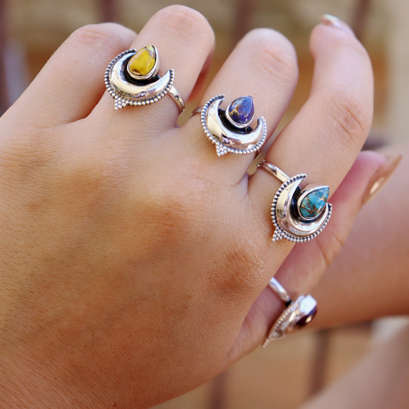 Moonbeam Purple Oyster Turquoise Ring #1 Boho Necklaces – Stoned Hilda